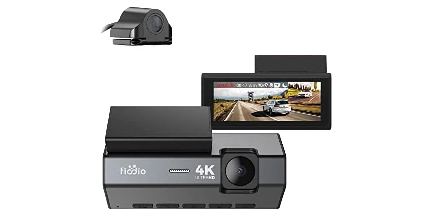 Fiodio 4K Dual Dash Cam Built-in GPS