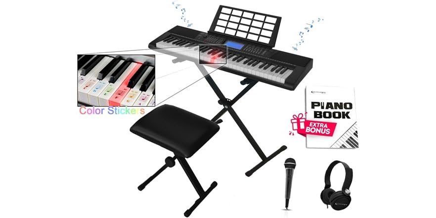 61-Key Light-Up Learning Keyboard Bundle