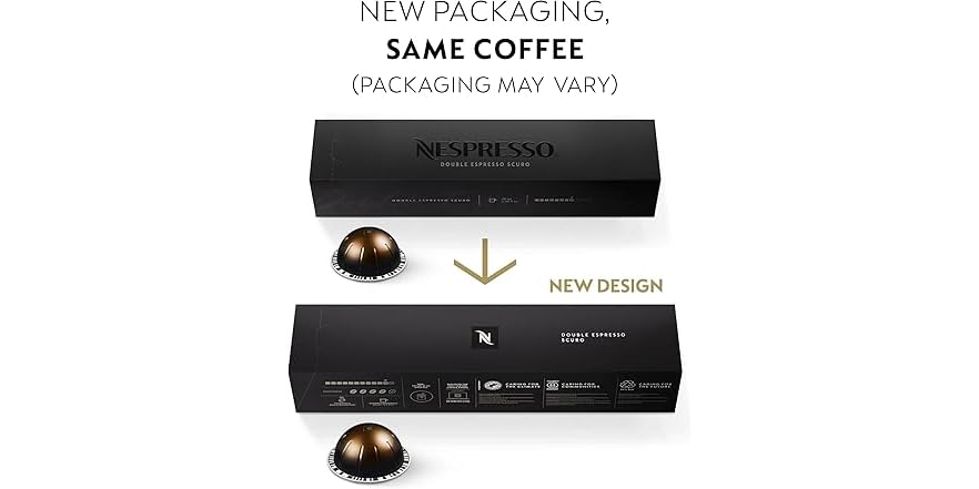 30CT Nespresso Capsules Vertuo, Double Espresso Scuro