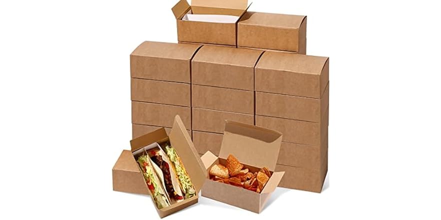 60 Pack Cardboard Taco Take Out Boxes