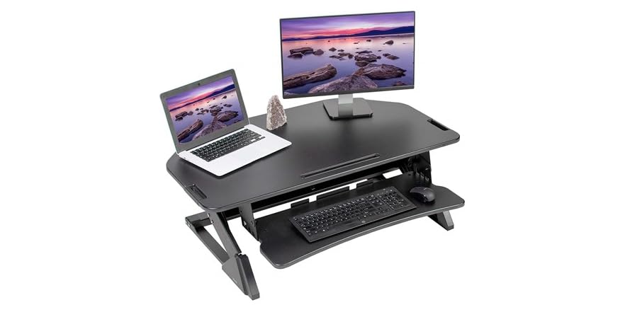 41" Black Corner Desk Riser