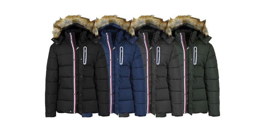 Mens Heavy Tech Puffer Jacket w/ Hood
