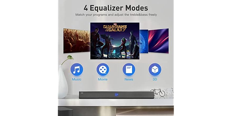 GooDee 30inch Wireless Soundbar, 60 Watt