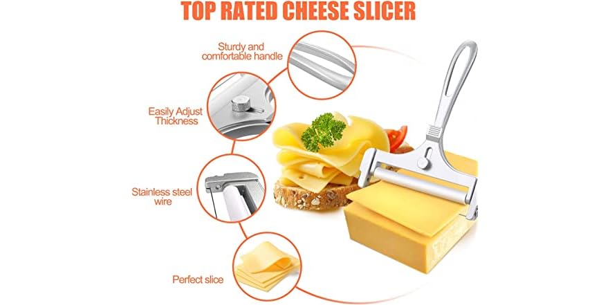 2 Pieces Stainless Steel Wire Cheese Slicer with Cheese Plane Tool