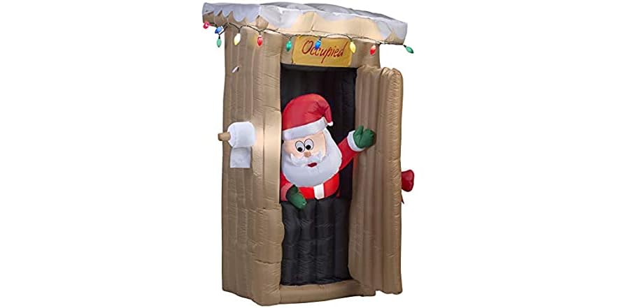Gemmy Animated Inflatable Outhouse Santa