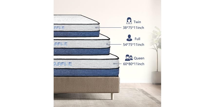 SURFLINE 11" Tight Top Spring Mattress