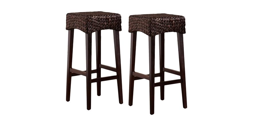 Pair Water Hyacinth Stools- Bar Stool