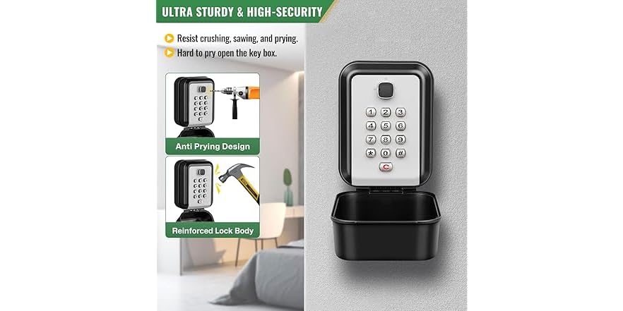 12-Digit Outdoor Keypad Lock Box