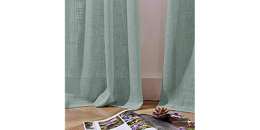 Linen Textured Sheer Open Weave Curtains