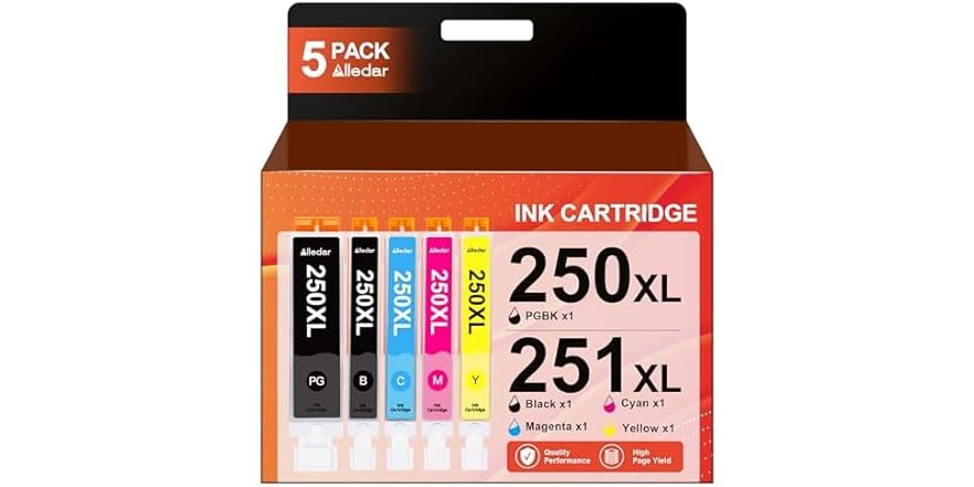 Alledar W081 Compatible Canon Ink 250 251 5 Pack