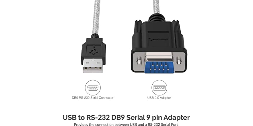 USB to RS-232 DB9 Serial 9 pin Adapter