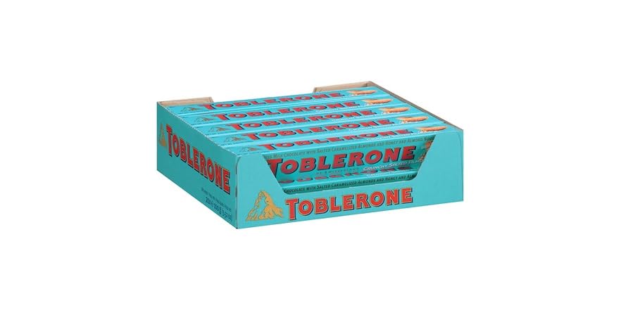 Toblerone Swiss Milk Chocolate Candy Bars with Salted Caramelized ...