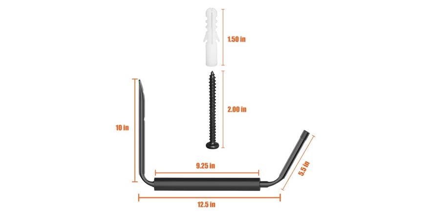 True & Tidy WM-10-4PK Heavy Duty Steel Steel Hooks