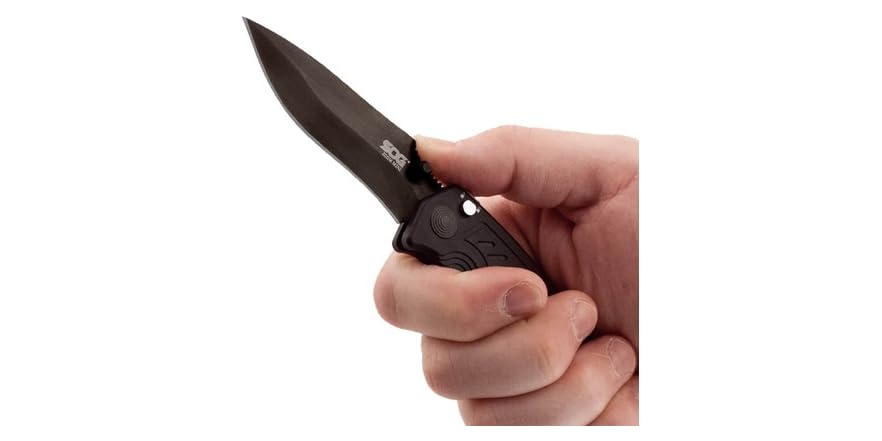 SOG Zoom Mini- Black Tini/Straight Knife