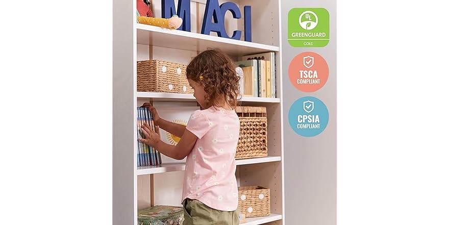 Ecr4kids Classic Bookcase 60in White Wash