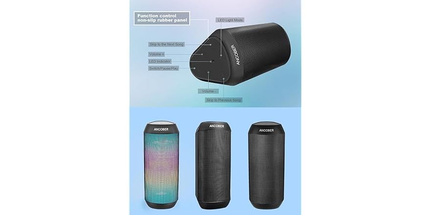 ANCOBER Portable Bluetooth Speaker