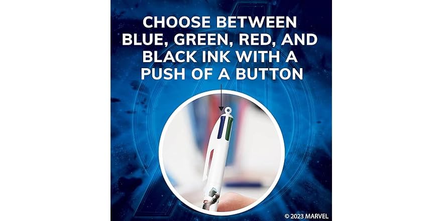 BIC 4-Color Marvel Avengers Pens 2-Pack