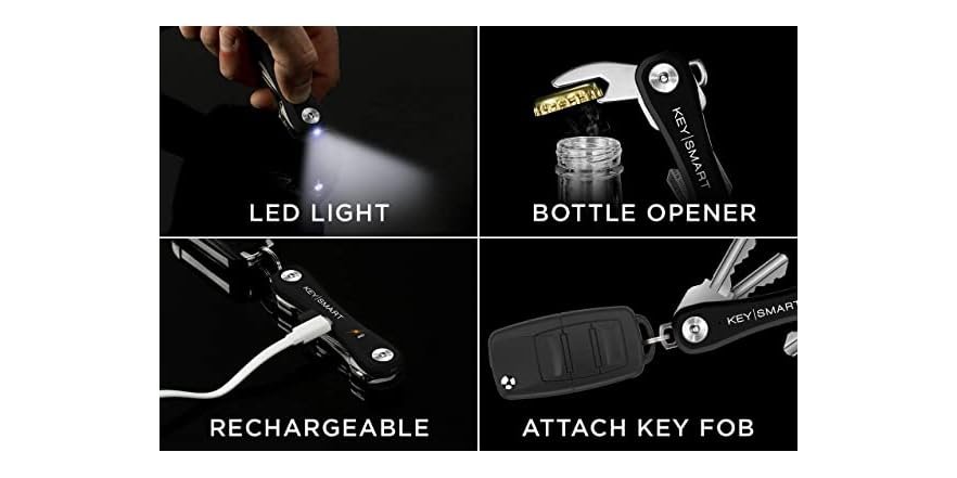 KeySmart Pro - Key Holder w LED Light & Tile Smart
