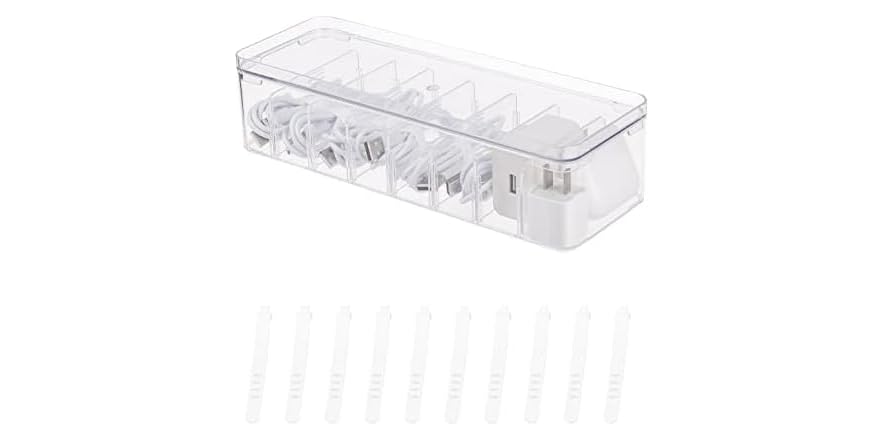 Cable Organizer Box with Lid 2 Pack