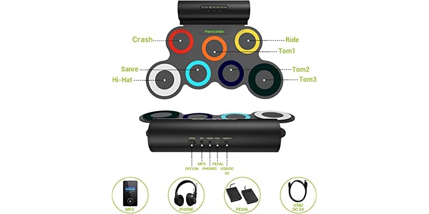 Paxcess 7 Pads Electronic Drum Set