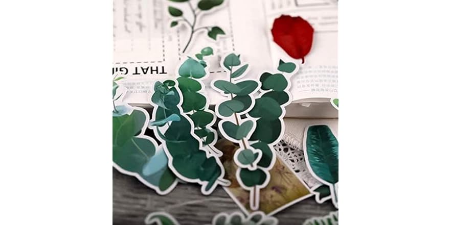 50pcs Leaf Stickers Green Leaf Stickers