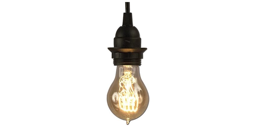 Hanging Single Socket Pendant w/ Vintage Bulb