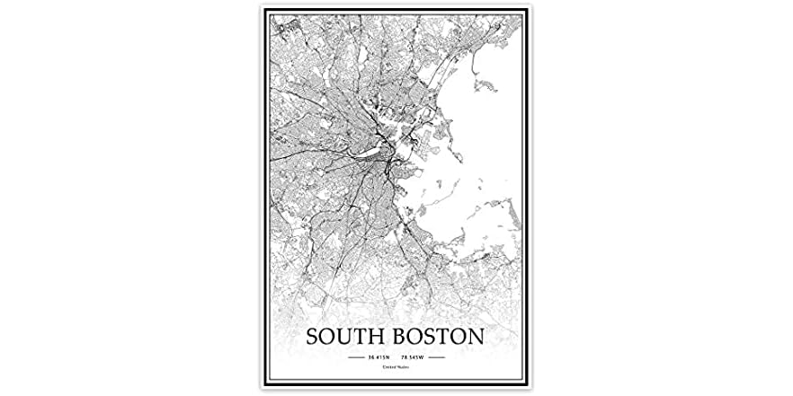 VA South Boston City Map Painting Poster