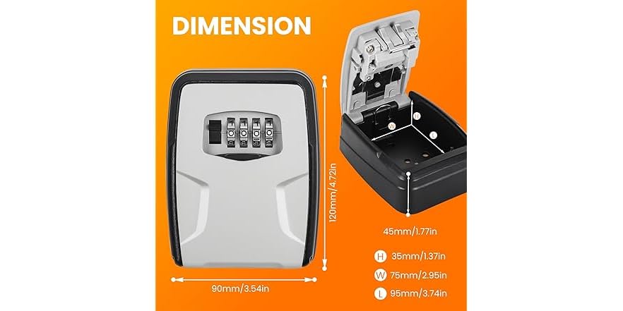 Fayleeko Key Lock Box Wall Mounted, 5 Keys Capacity (2 Pack) 141990
