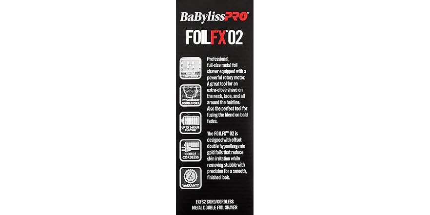 BaBylissPRO MetalFX Electric Double-Foil Shavers for Men SIlver