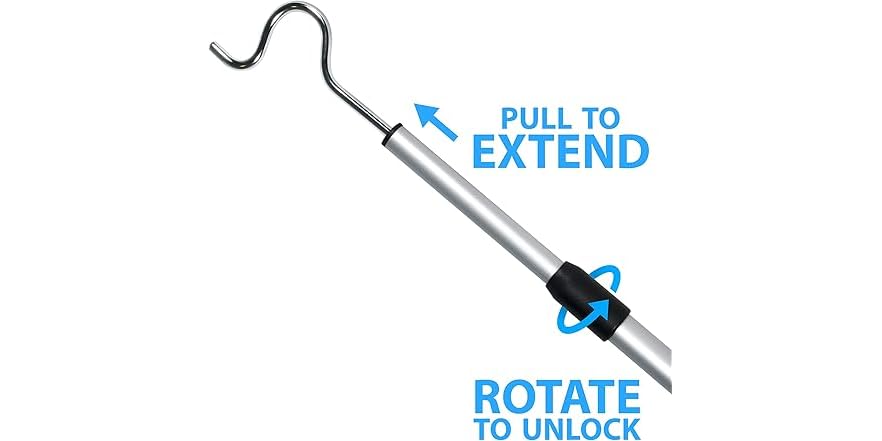 Shepherds Hook Extendable Aluminium Pole