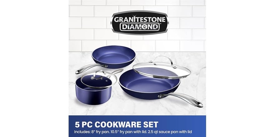 5 or 10-PK Blue Cookware Set