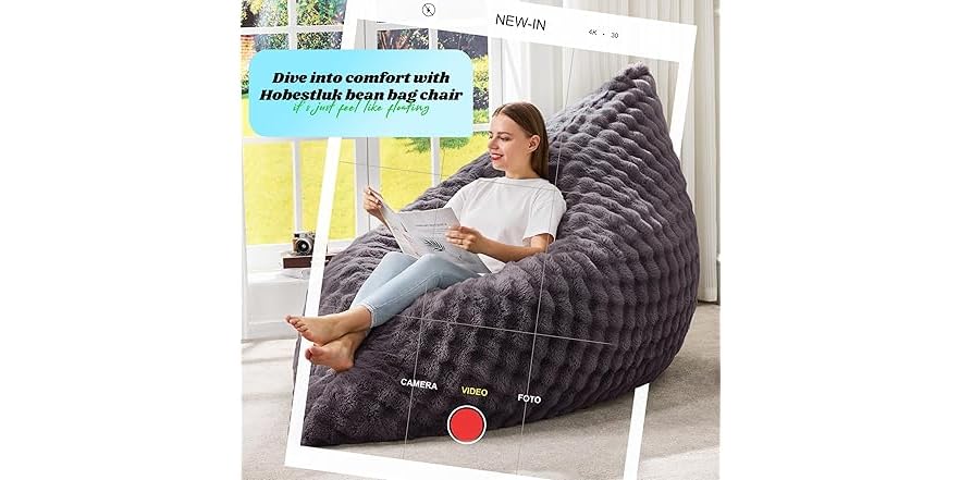 Dark Grey 3 in 1 Bean Bag Chair