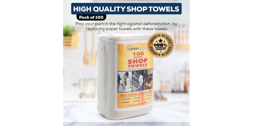 SIMPLI-MAGIC Premium Shop Towels, 100-pack
