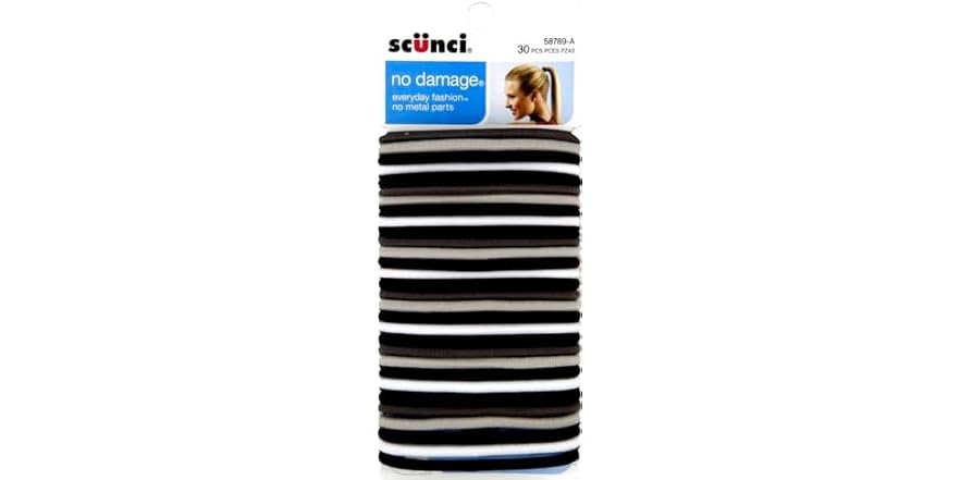 Scunci by Conair No Damage Elastic Hair Ties in Assorted Colors
