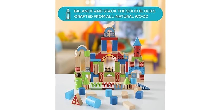 Discovery Kids Wood Castle Blocks Set