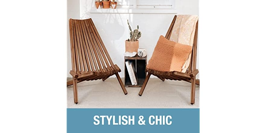 CleverMade Tamarack Folding Wooden Chair Black