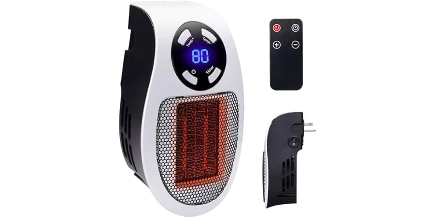Wall Outlet Space Heater w/Rotating Plug