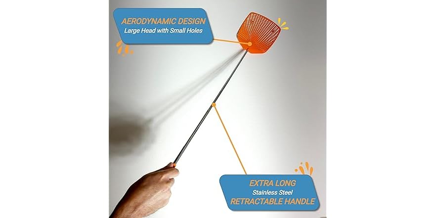 Bug & Fly Swatter – Retractable Extra long Extendable 6 Pack