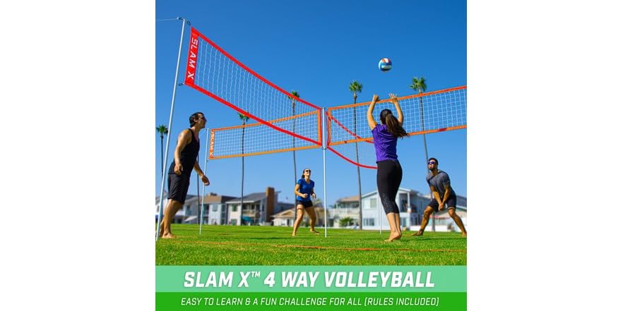 GoSports Slam X 4 Way Volleyball Game Set