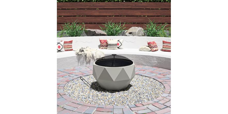 Cosco 87841GRY1E FIre Pit Geo Wood 25" Gray