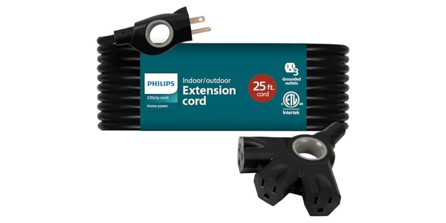 Philips EZGrip Outdoor Extension Cord with Multiple Outlets