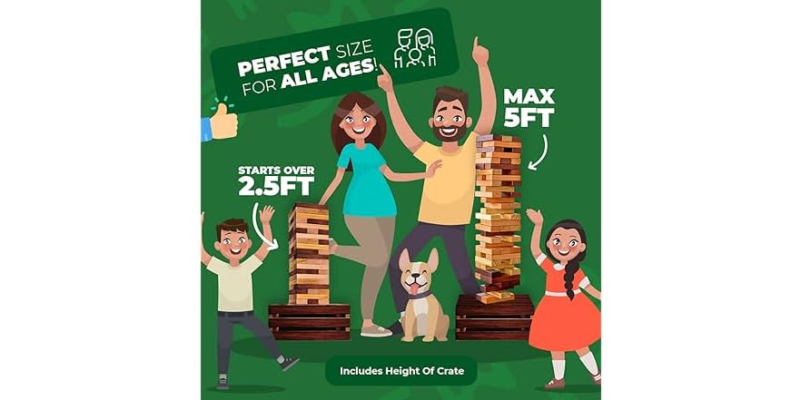 Reclaimed Giant Tower Game | 60 Large Blocks