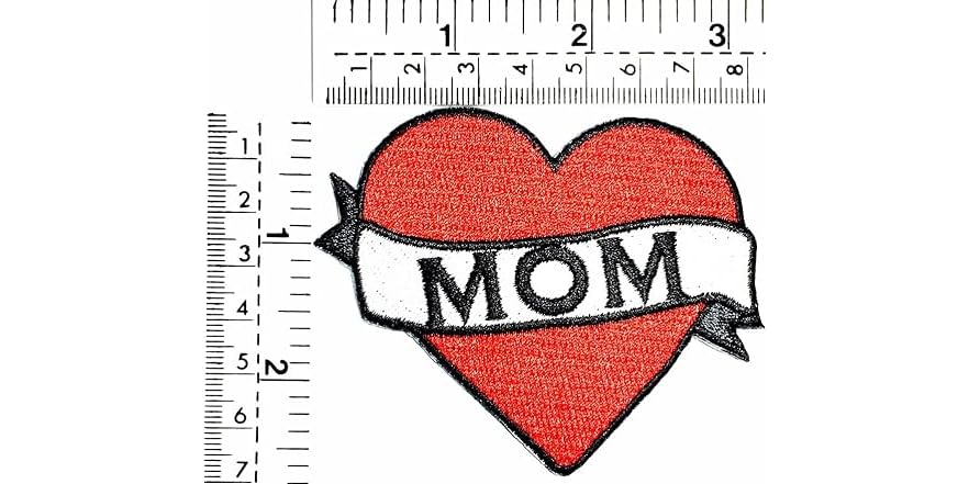I Love MOM Heart Patch Iron on Patch