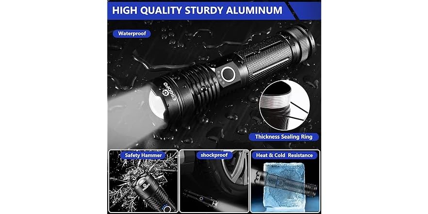 Esgofo Rechargeable Flashlight | 10K Lumens