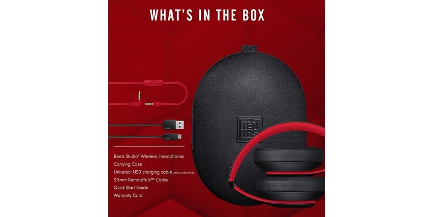 (NEW) Beats Studio3 Wireless ANC Over-Ear Headphones(Open Box)