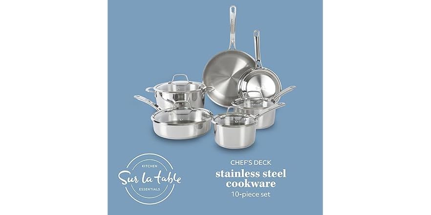 Sur La Table 10 Piece Stainless Steel Cookware Set