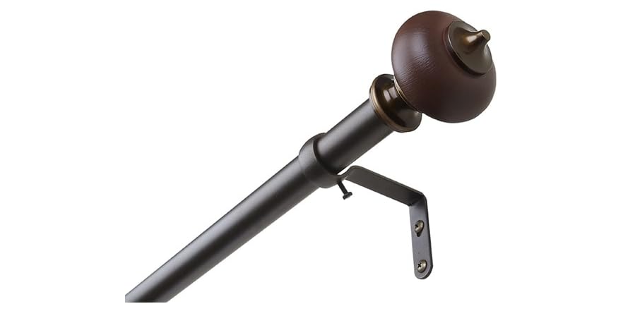 Umbra Postella 1" Drapery Rod 36-72"-Walnut