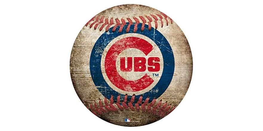 Cubs 12" Baseball Shaped Sign