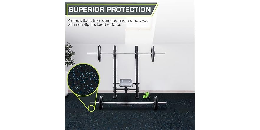 ProsourceFit Rubber Exercise Mat ½-inch