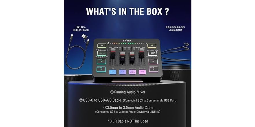 Gaming Audio Mixer, Streaming RGB PC Mixer